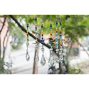 Crystals Ball Prisms Sun Catcher for Window Rainbow Maker with Butterfly Hanging Ornament for Home,Office,Garden Decoration, Pack of 6 Gift for Mother and Friend