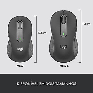 Logitech Signature M650 Wireless Mouse - for Small to Medium Sized Hands, 2-Year Battery, Silent Clicks, Customizable Side Buttons, Bluetooth, Multi-Device Compatibility (Graphite)