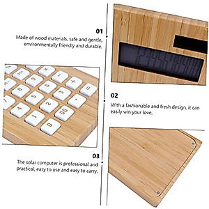 Tofficu 1pc Digit Practical Financial Large Calculator Pocket Wooden Desktop Professional Learning Electronic Children for Calculators Students Aids Portable Office Size with Leaning LCD