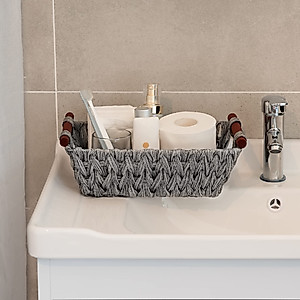 GRANNY SAYS Bundle of 1-Pack Woven Baskets for Storage & 2-Pack Rectangle Toilet Tank Topper