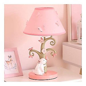 Useful Rabbit Table Lamp for Kids Creative Sweet Cute Bedtime Nightstand Eye-caring Desk Lamps for Children Girls Bedroom Reading Gift Desk lamp (Color : Butterfly Lampshade)
