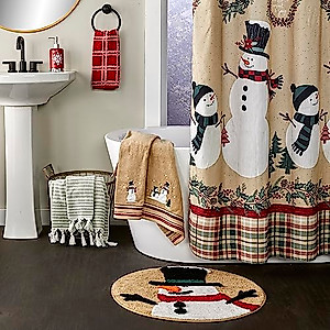 SKL Home Christmas/Winter Rustic Plaid Snowman Rug for Bath/Kitchen & Gift, Multi