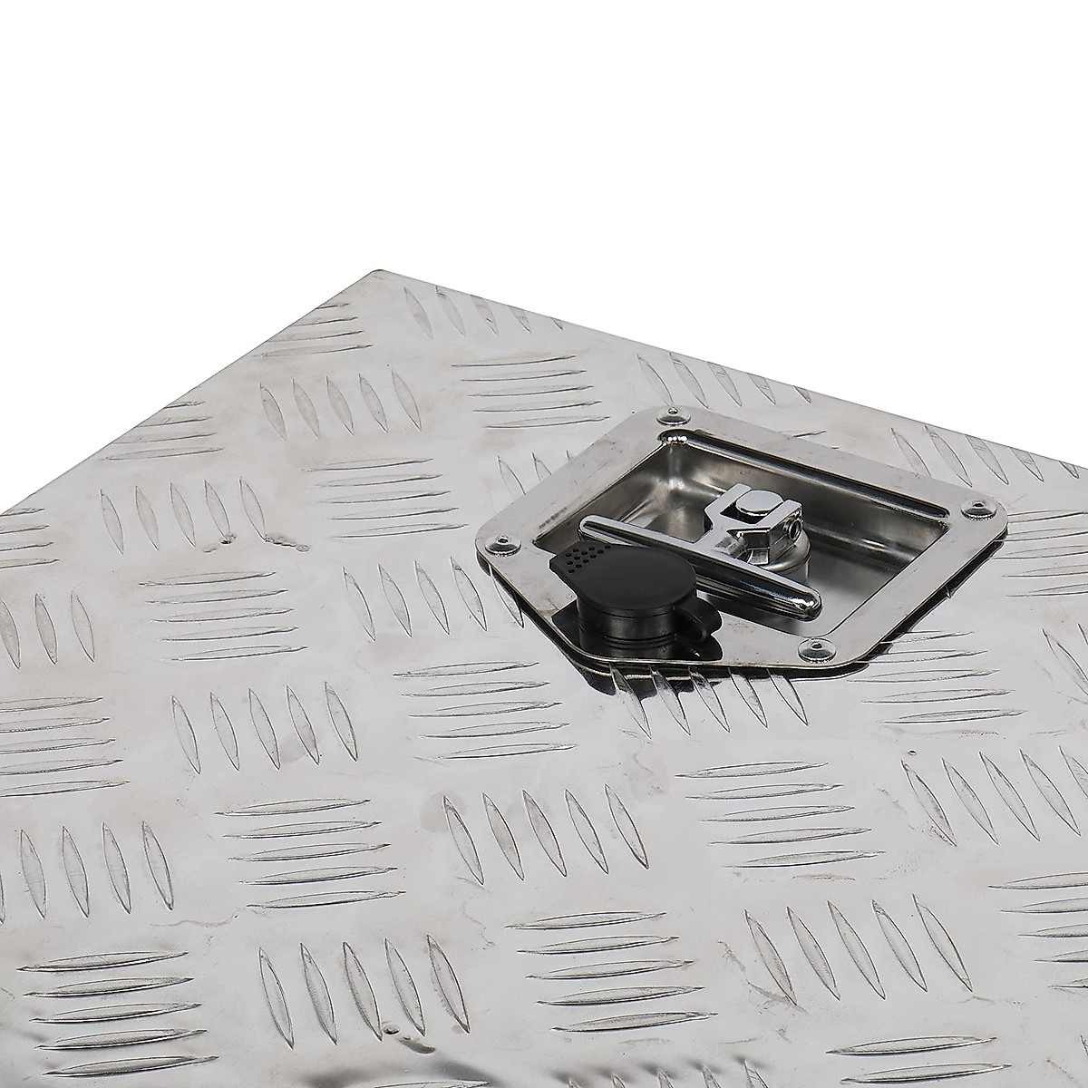 MOTORHOT 42" W x 18" H x 17" D Aluminum Truck Tool Box with Lock & Keys, Diamond Plate Truck Underbody Toolbox Trailer Pickup Truck Bed ATV RV Box Storage Organizer, Silver