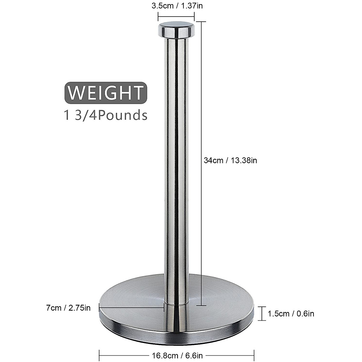 Paper Towel Holder Countertop,AFAXINRIE Paper Towel Holder，Stainless Steel Countertop Paper Towel Holder