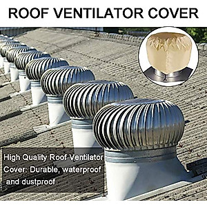 Turbine Roof Vent Cover,Turbine Ventilator Protector Shield 20"x20"inches(51cm*51cm) Waterproof Oxford Tarps Adjustable Drawstring Design (1 Pack 20‘’X20'')