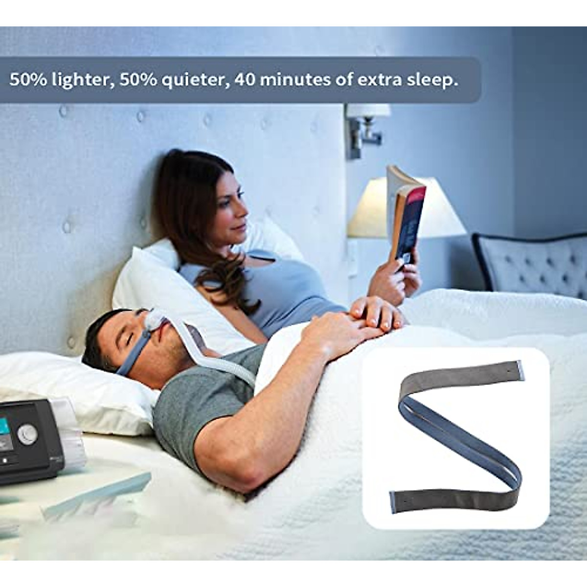 Replacement Headgear Strap for ResMed AirFit P10™ Nasal Pillow CPAP Mask - Secure Fit, Comfortable, and Durable | Pack of Two Straps with Four Adjustment Clips