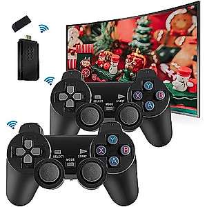 QISELF 10K+ Games Wireless Retro Game Console Classic Video Game Console 1080P HDMI Output All in One Game Console with 9 Emulators