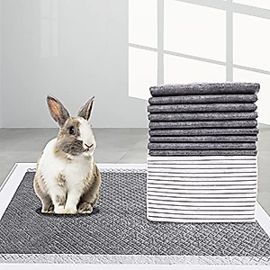 PINVNBY Rabbit Pee Pads,100 Pieces Disposable Cage Liners Black Carbon Super Absorbent Odor-Control,Bunny Potty Training Pad with Quick-Dry Surface for Cat Puppy Kitten Hamsters Chinchillas