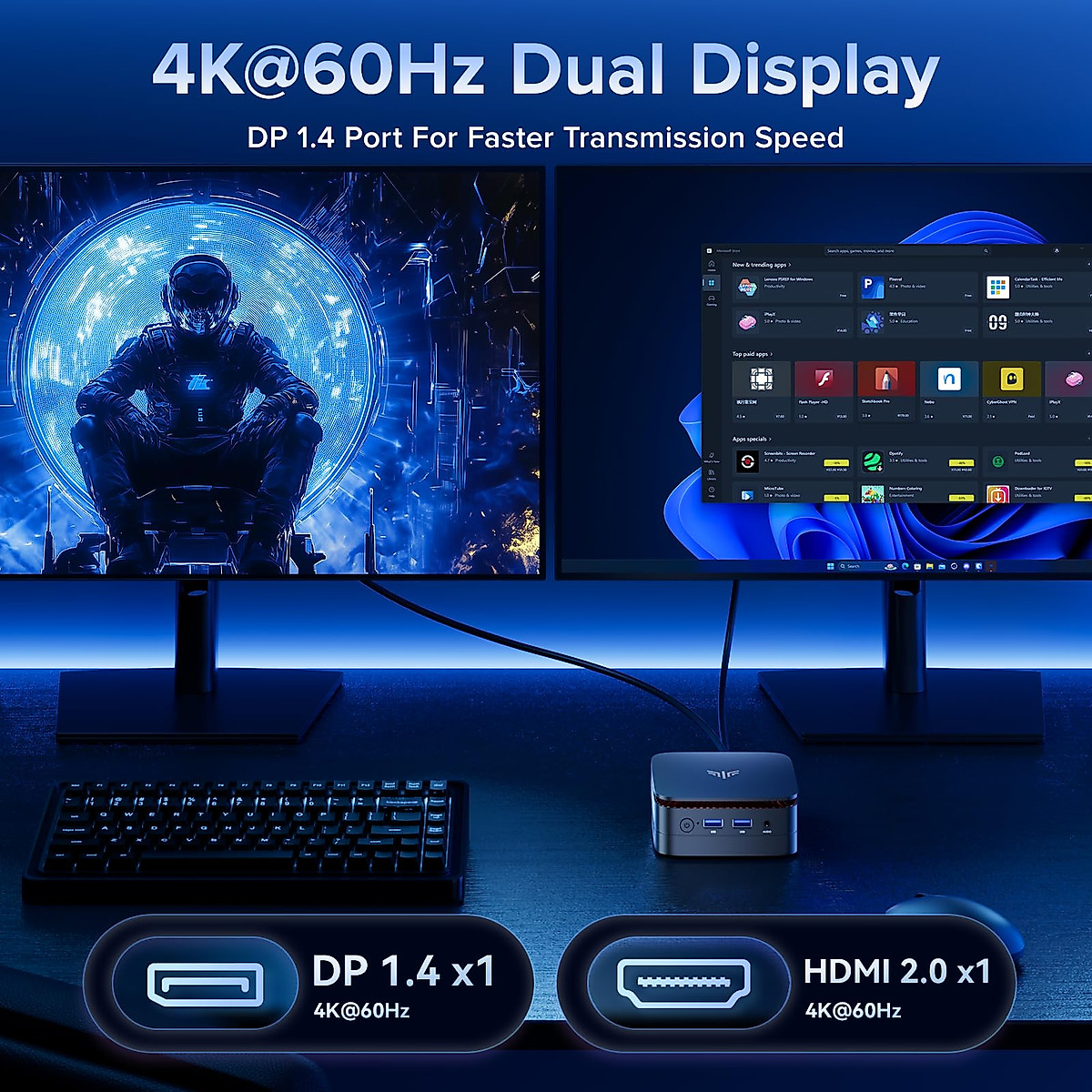 KAMRUI AK1PLUS Mini PC Alder Lake N97(up to 3.60 GHz),16GB RAM 512GB ROM Small Desktop Computer, Mini Computers Support 2.5" SSD (up to 2TB),4K,WiFi 2.4G/5G,BT4.2 on Business Home Office Family-NAS