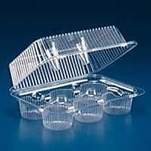 pack of 30 half dozen cupcake containers 6 compartment Clear Cupcake Muffin Containers 4" High for topping Strong Quality 6 cupcake containers plastic disposable 6 cupcake boxes 6 cupcake holder