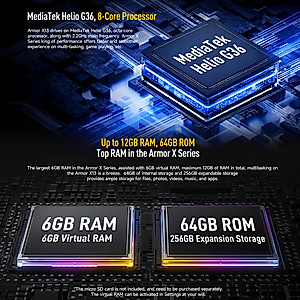 Ulefone Rugged Smartphone Unlocked Armor X8 2022 (4GB+ 64GB) Android 11 Octa-core Mobile Phone, 13MP Four Camera 5.7 inch HD+ Screen 5080mAh Battery, Dual SIM Waterproof Smartphones Unlocked for US