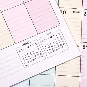 Wall Calendar 2023-2024 - Calendar 2023-2024, Jan. 2023 - Jun. 2024, 12" x 17", 2023 Wall Calendar with Thick Paper, Twin-Wire Binding + Hanging Hook + Large Blocks with Julian Dates - Colorful Lump