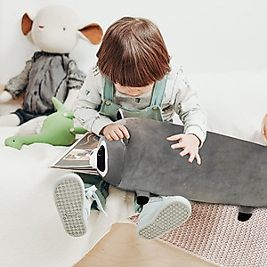 JIEBEI Cute Raccoon Plush Pillow, Raccoon Stuffed Animals, Soft Kawaii Plushies Cuddle Pillow, Cute Plushies Birthday Gifts for Kids (Raccoon,19 inch)