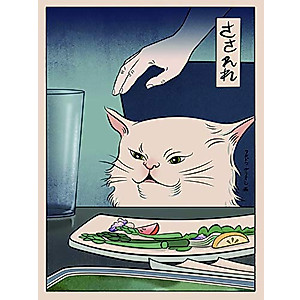 Wall Art Cat Bathroom Cat Stroking for Beginners Black and White Cat Art Wall Decor