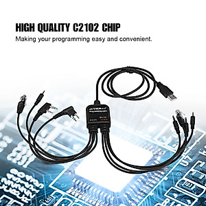 Tosuny 8 in 1 USB Programming Cable, Genuine USB Programming Cable with 8pcs Different Connectors for Kenwood/ for QuanShengcn/ for Tyt/for Motorola Radio, Compatible with Multiple Radios
