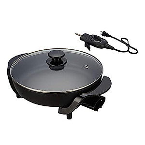 Deahun Mainstays 12" Round Nonstick Electric Skillet with Glass Cover