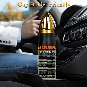 Gifts For Grandpa, Birthday Gifts For Grandfather, Grandpas Bullet Insulated Tumbler 17 Oz, Best Present For Grandpa, Grandfather Coffee Cup