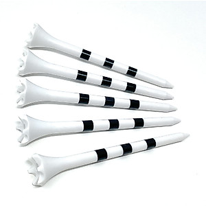 NorthPointe Plastic Golf Tees – 3 ¼” White with Black Stripes 100 Count Bundled with 1 ½” Plastic Golf Tees 100 Count – Short Tees for Irons, Par Threes, Hybrids, and Driving Range