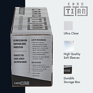 CARD TITAN PRO 3" x 4" Thick Card 130pt Toploader and Soft Sleeves 50ct - Premium Quality Ultra Clear Top Loaders and Penny Sleeves for Trading Cards - Extra Thick Card Sleeves