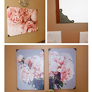 dophee Antique Brass Box Corner Covers, Decorative Corner Protectors Guards Edge Covers for Jewelry Box Chest Table Desk Photo Frame Panal, 1.53"x1.53"x1.97"(12-Pack)