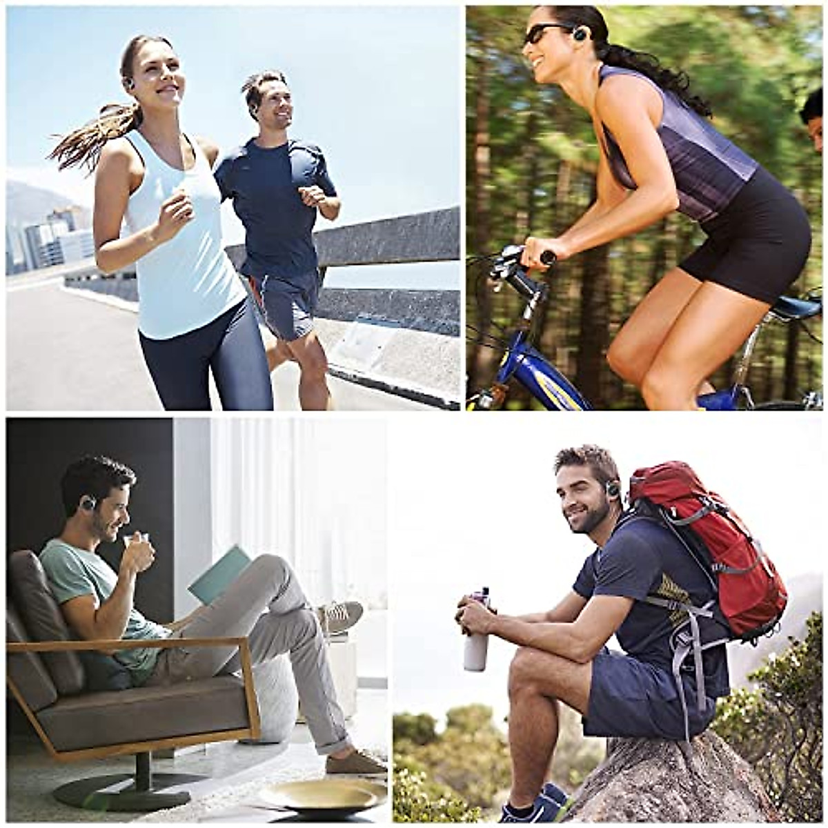 Behind The Head Headphones, itayak Bluetooth 5.0 Neckband Around Head Headphones Lightweight Small Foldable Wireless Sports Sweatproof Headset with Microphone, TF Card Slot & Carrying Case (Black)