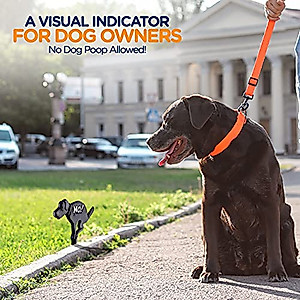 RAM-PRO No Pooping Naughty Dog Black Yard Sign with Stake Cast Iron Dog Pee Yard Signs Perfect for Outdoor Lawn and Garden, Keep Your Dog Off Grass Sigs, No Dog Poop Signs for Yard