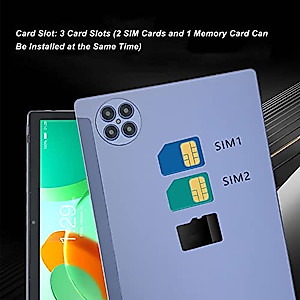 Tablet 10.1 inch Android 12 Tablet, 8GB RAM and 256GB ROM, Octa Core CPU, 5G WiFi, Support 4G Communication Network, Dual 16MP and 8MP Camera, Blue