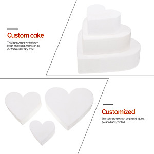 jojofuny 6 Pcs Bubble Cake Polystyrene Cake Mould Cake for Practice Wedding Cake Heart Decor Rounds Cake Dummies Birthday Decorating Cake Chocolate White Foam Decoration Fake