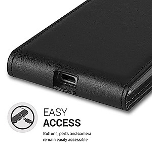 kwmobile Vertical Flip Case Compatible with Sony Xperia 1 III - Case PU Leather Protective Flip Cover with Magnet - Black