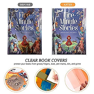 STOBOK 5pcs Transparent Book Covers Notebook Covers Textbook Protection Covers Book Covers Reusable Notebook Slipcases for School Books