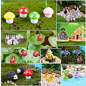 TCJJ 61 Pieces Fairy Garden Accessories, Miniature Fairy Garden Gnomes Garden Houses and Figurines DIY Micro Landscape Ornaments for Garden Dollhouse Potted Plant Bonsai Terrarium Decor