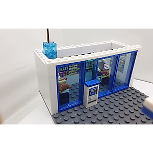 Building Bricks Toys City Town Village MOC Gas Station with Convenience Store 4 Fuel Gas Pumps Compatible with All Brands