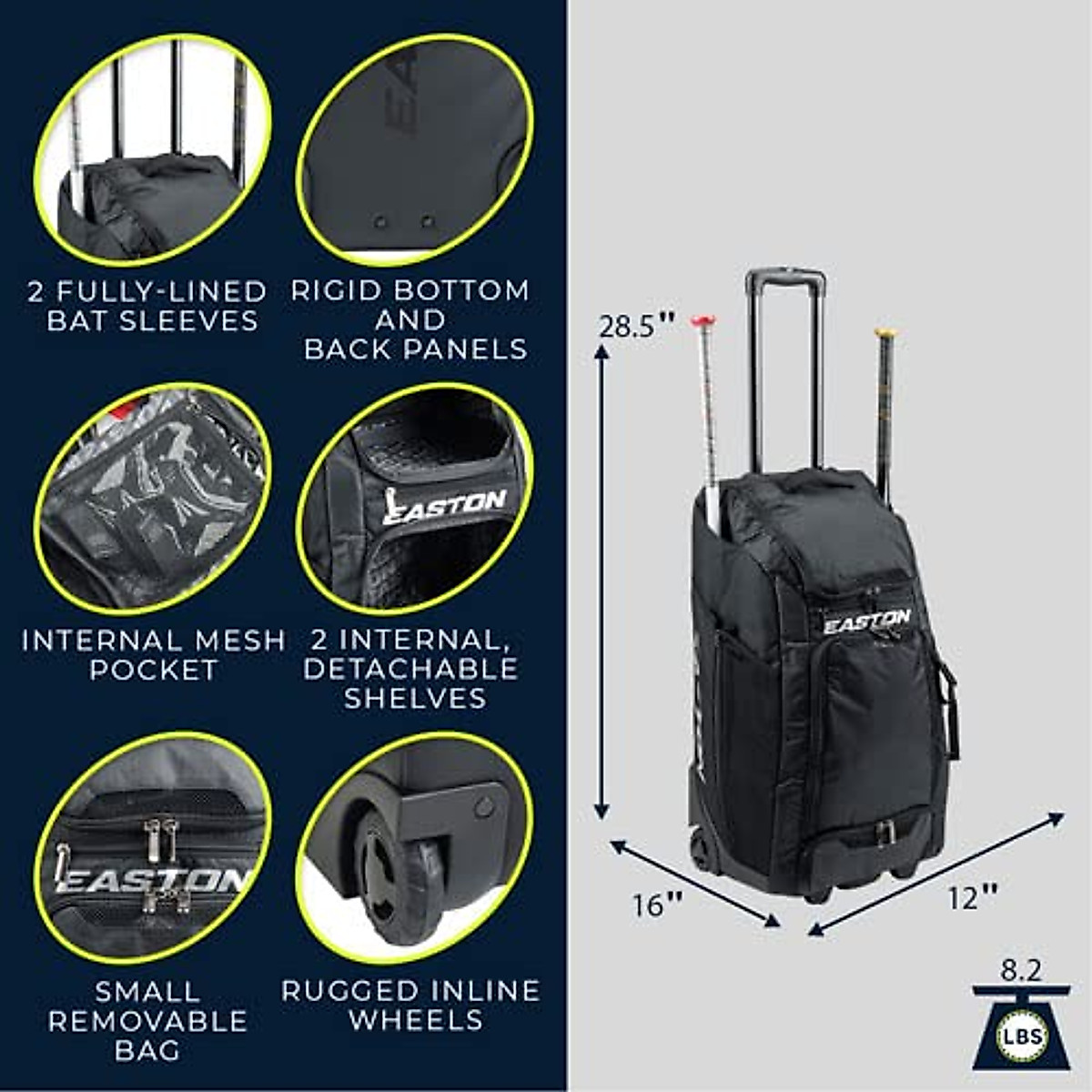 Easton | Catcher's Wheeled Bag | Jen Schro Fastpitch Edition | Charcoal