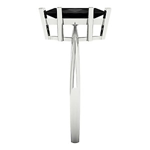 1.50 ct Marquise Cut Solitaire Natural Black Onyx Engagement Bridal Promise Anniversary Ring 18K White Gold Size 3.75