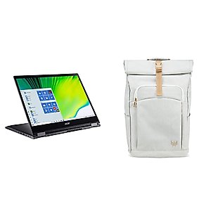 Acer Spin 5 SP513-54N-58XD Convertible Laptop-, 13.5' 2K IPS Touch, Intel i5-1035G4, 8GB LPDDR, 256GB SSD, Rechargeable Active, Windows 10 Pro Predator Rolltop Jr. Smoky White