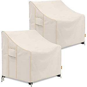 Patio Chair Covers, 2 Pack-37''Lx40''Dx30''H Waterproof Outdoor Furniture Cover, 600D Durable Lounge Deep Seat Covers, UV & Rip & Fade Resistant Covers for Patio Garden Lawn Sofa Wicker Chair