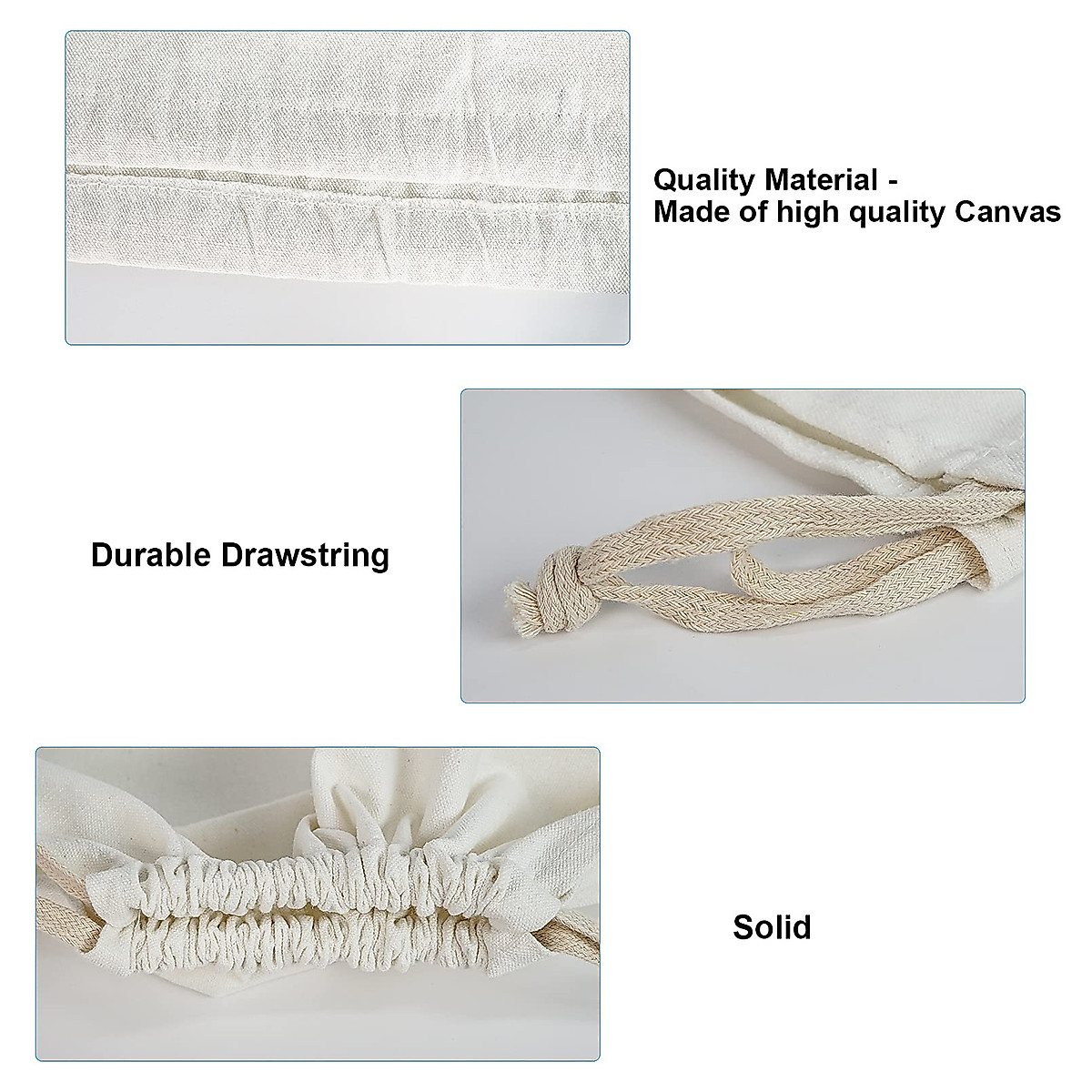 Lujuny 26" x 18" Large Laundry Bag, Cute Canvas Toy Storage Bag with Drawstring, Dust-proof Cotton Reusable Heavy Duty Gift Wrap Holder for Basket Travel (Smile Dog)