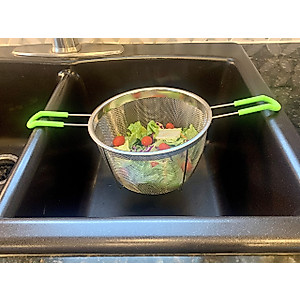 Steamer Basket for Instant Pot Accessories 6 qt or 8 quart - 2 Tier Stackable Fine Mesh 304 Stainless Steel Strainer Basket - Silicone Handle - Vegetable Steamer Insert, Egg Basket, Pasta Strainer
