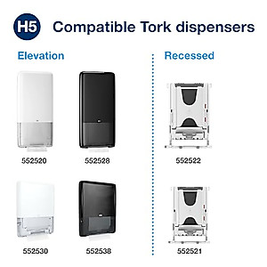 Tork PeakServe Continuous Paper Hand Towels White H5, Premium, Compressed, 12 x 270 sheets, 105066