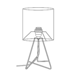 Simple Designs LT2066-GDW 13.5" Down to the Wire Metal Table Lamp with Fabric Shade, Gold with White Shade