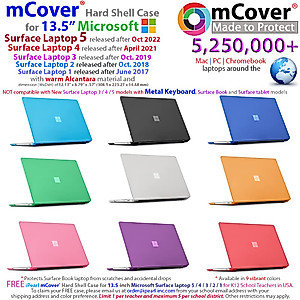 mCover Hard Case Only Compatible for 13.5" Microsoft Surface Laptop (5/4 / 3/2 / 1) with Alcantara Keyboard - Purple