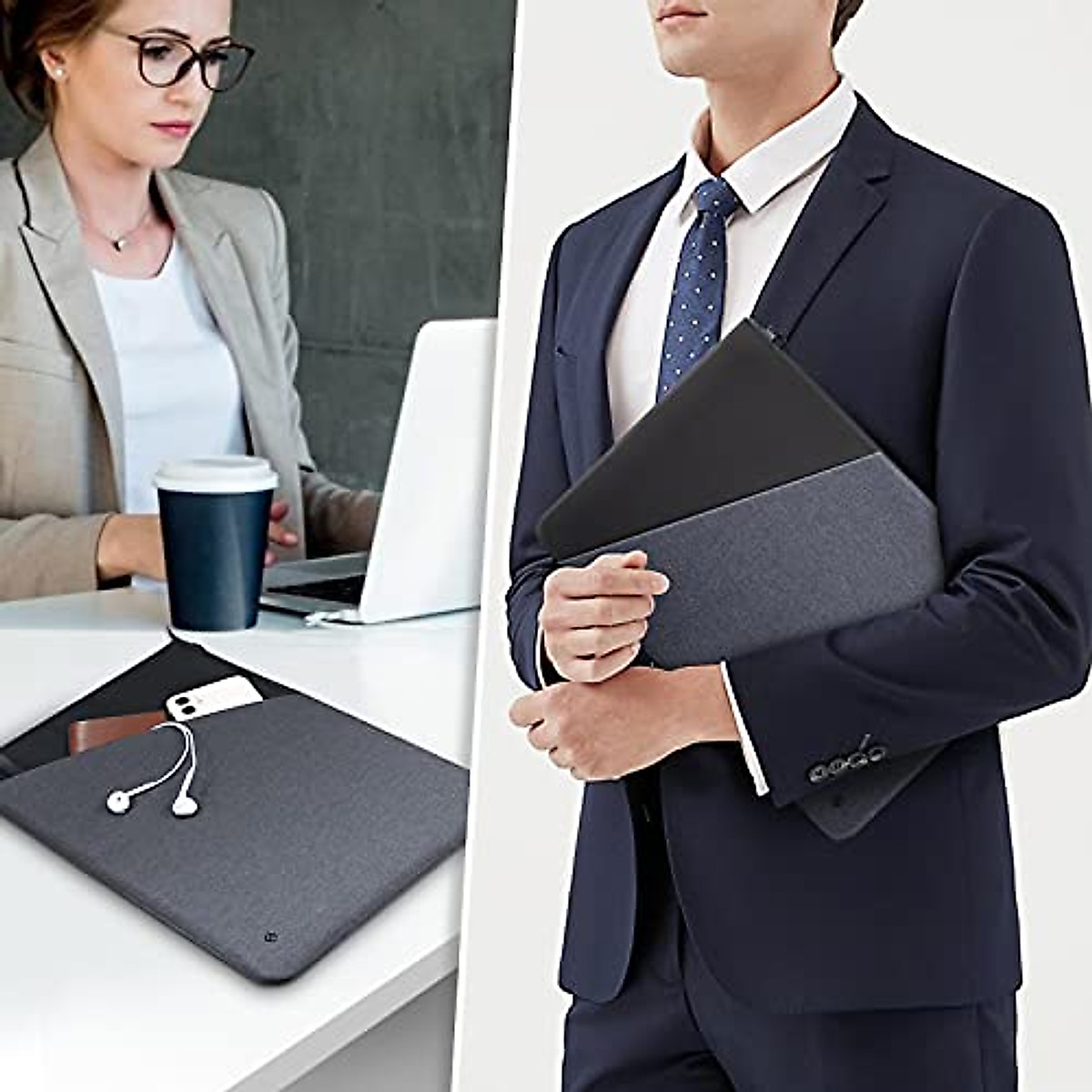 FINPAC 13 Inch Tablet Laptop Sleeve Case, Slim Carrying Cover Bag for 12.9" iPad Pro 2018-2022, MacBook Air 13 2018-2022, MacBook Pro 13 2016-2022, Surface Laptop Go, Surface Pro 9/X/8/7/6/5, Black