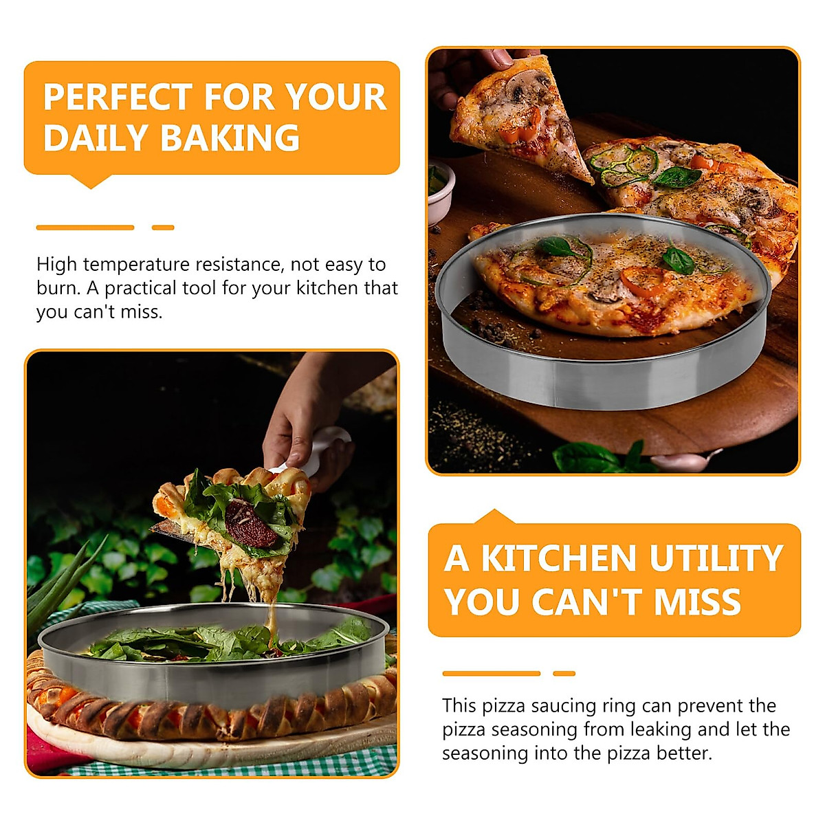 HANABASS Biscuit Cutter Metal Cookie Cutters 10inch Stainless Steel Muffin Rings, Pizza Ring, Round Egg Pancake Rings, Kitchen Baking Tools for Biscuits Donuts Making Cake Cutter Pastry Cutter