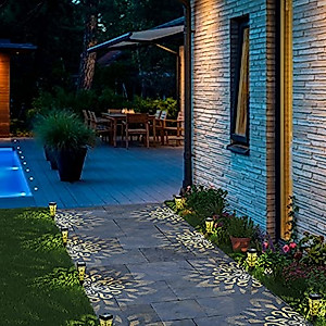 Gardsee 8 Pack Solar Lights Outdoor Garden Decorative Solar Garden Lights with Warm Light Waterproof Plastic Solar Pathway Landscape Lights for Path Patio Backyard Walkway Yard Garden Decor