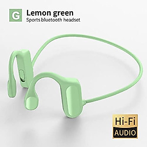 Betreasure Bone Conduction Headphones Wireless Earphone Bluetooth Earbuds Sports Waterproof HiFi Stereo Ear-Hook Headset with Microphone (Green)