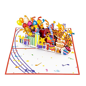 iGifts And Cards Happy 86th Red Birthday 3D Pop Up Greeting Card – Awesome 86 Birthday Card For Woman, Man, Happy Eighty Six Birthday Gift For Mom, Dad, Best Wife, Husband Unique Present, 5" X 7"