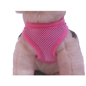 Snazzi Pet Soft Mesh Comfy Step in Dog Vest Harness Tiny XS Small Med Dogs 2-16 lbs Teacup Mini Toy Puppy (Baby Pink, SM 12.5"-13.5" 5-6.5 lbs)