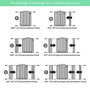 Summer Infant Extra Tall & Wide Safety Pet and Baby Gate, 29.5"-53" Wide, 38" Tall, Pressure or Hardware Mounted, Install on Wall or Banister in Doorway or Stairway, Auto Close Walk-Thru Door - White