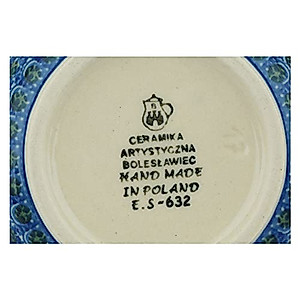 Polish Pottery Vegetable Bowl 5-inch Blue Poppies