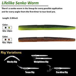 Wacky Rig Worm Hooks Fishing Tool Kit – Wacky Worms, Wacky O-Rings, Wacky Rig Tool, Wacky Weedless Hooks Soft Stick Bait Fishing Lures Hooks Kit